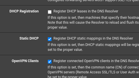 Regression #14972: DNS Resolver GUI not showing Static DHCP and DHCP Registration seleectors ...